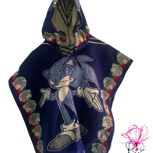 Other | Kids Sonic Poncho Serape With Hoodie Made Of Wool And Alpaca ...